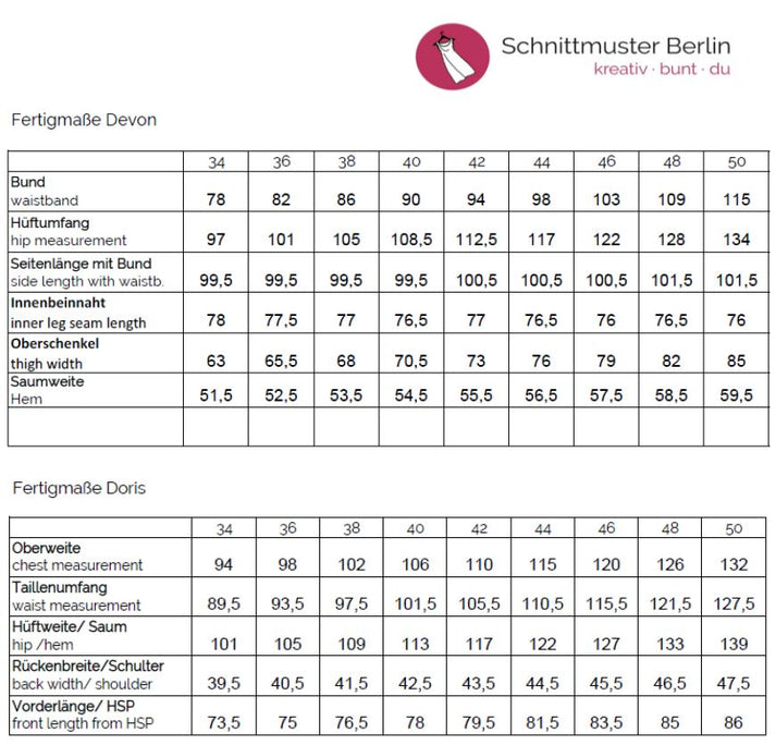 Pyjama Doris-Devon – Schnittmuster Berlin