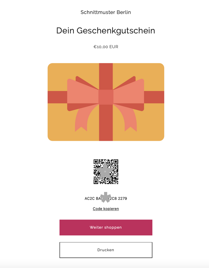 The Sewing Pattern Berlin gift voucher – Schnittmuster Berlin